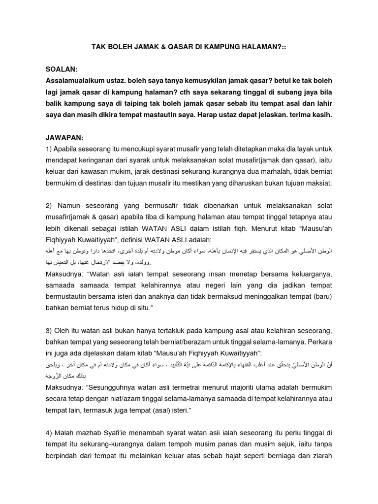 Nota Jamak Dan Qasar | PDF Nota Jamak Dan Qasar | PDF