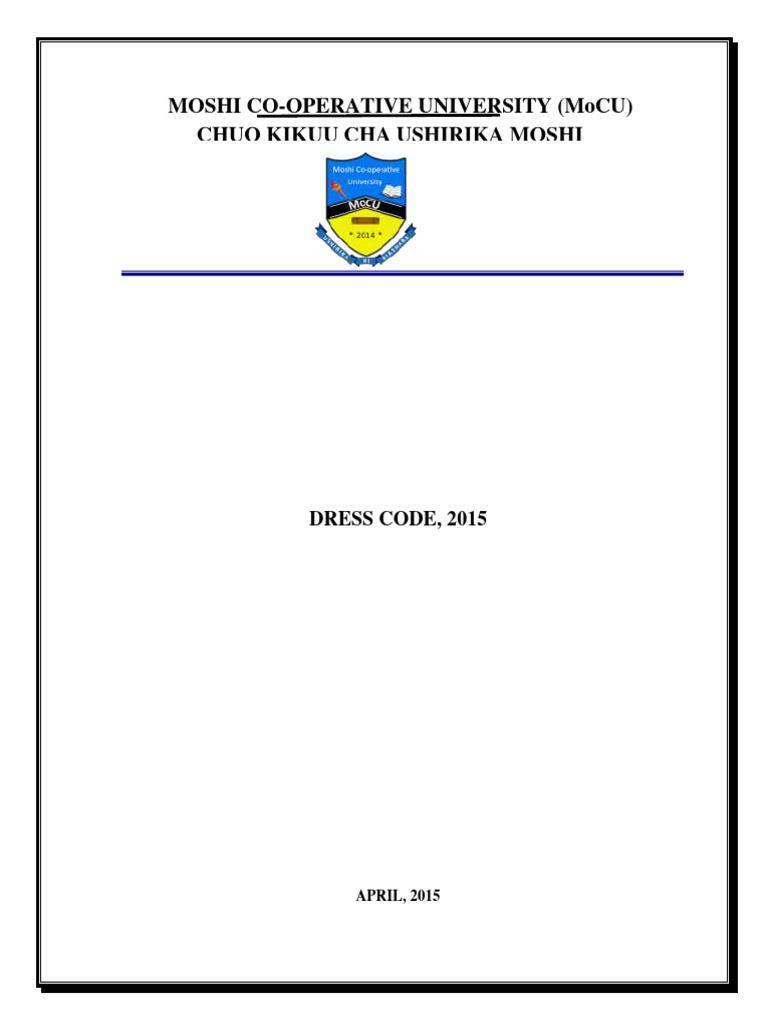 MoCU DRESS CODE | PDF | Clothing | Dress