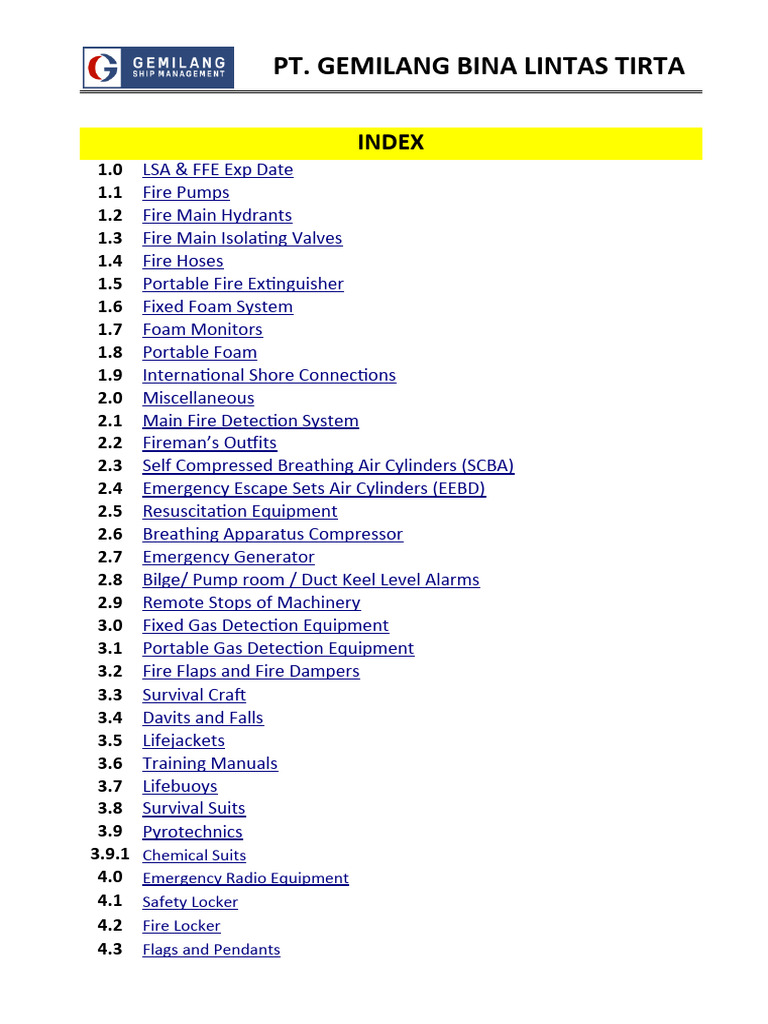 Nusa Merdeka 3RD Officer Inventory Update 2022 | PDF | Fires ...