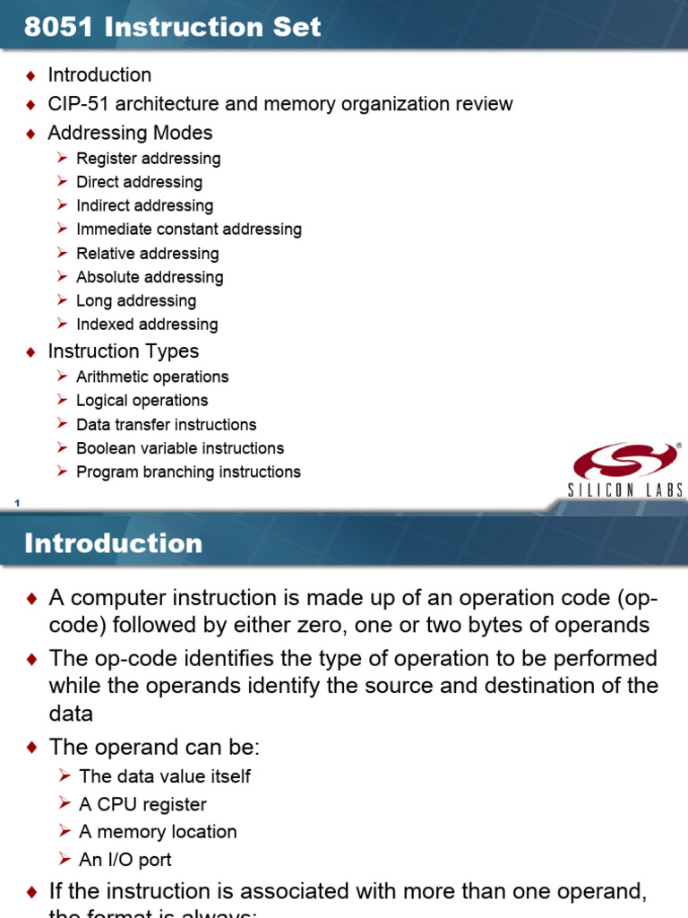 8051 Instruction Set Overview | PDF | Binary Coded Decimal | Computing