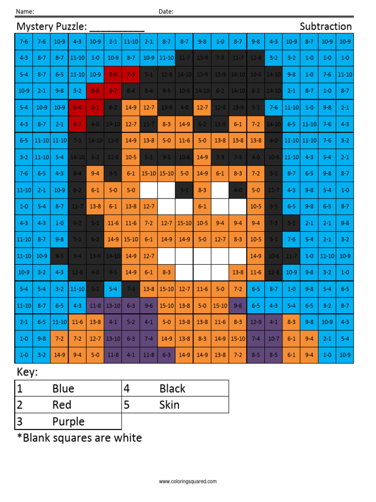 22AS Disney Aladdin Math Coloring Page 1 | PDF