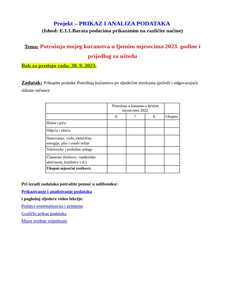 Projektni Zadatak - PODATCI | PDF
