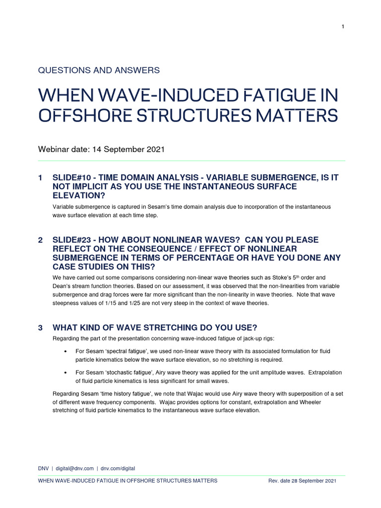 Wave-Induced Fatigue in Offshore Structures | PDF | Fatigue (Material ...