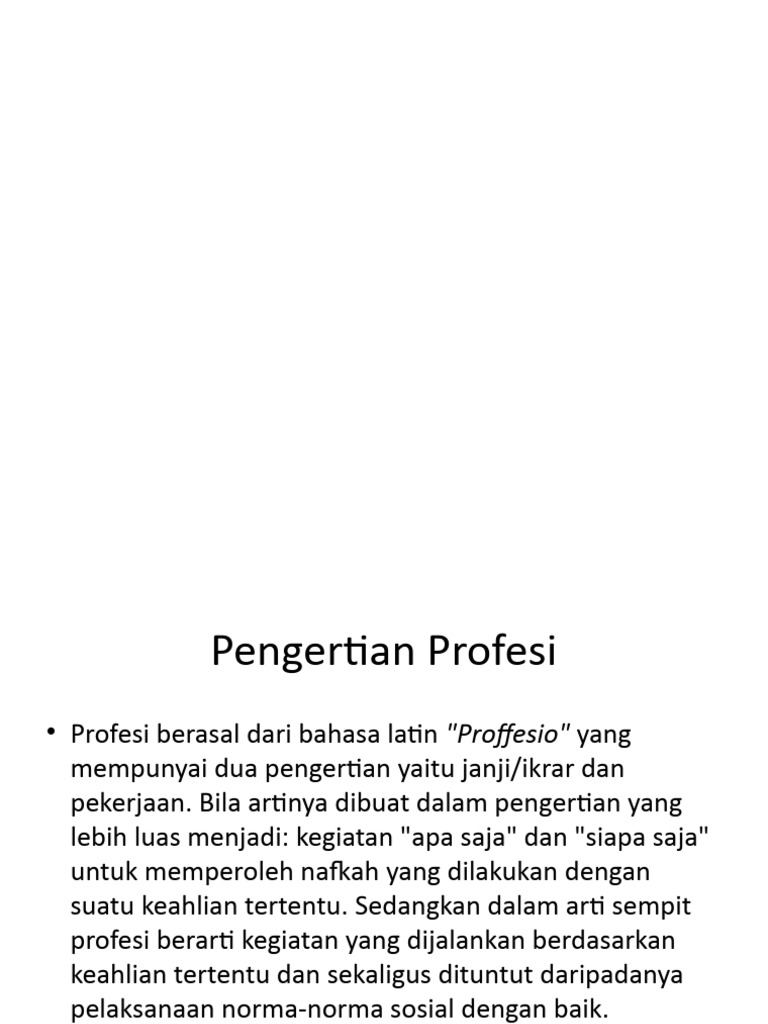Pengertian Profesi | PDF