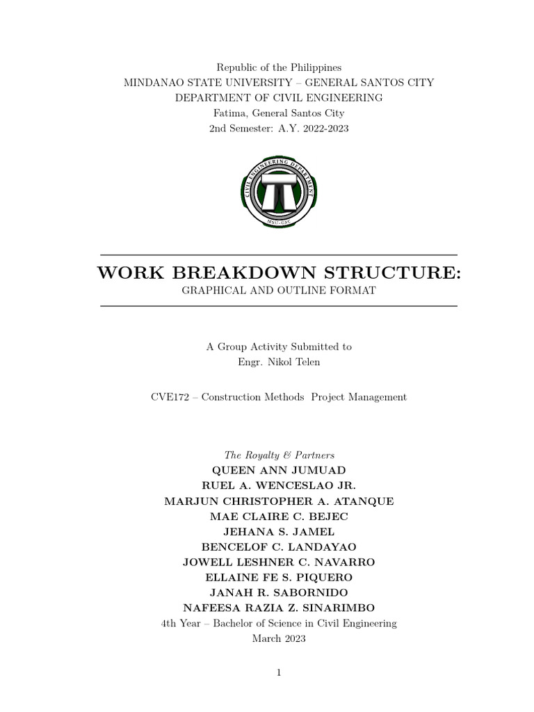 WBS Outline Graphic | PDF | Civil Engineering | Engineering