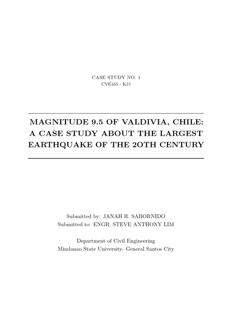 Case Study Valdivia Chile | PDF | Earthquakes | Geological Hazards