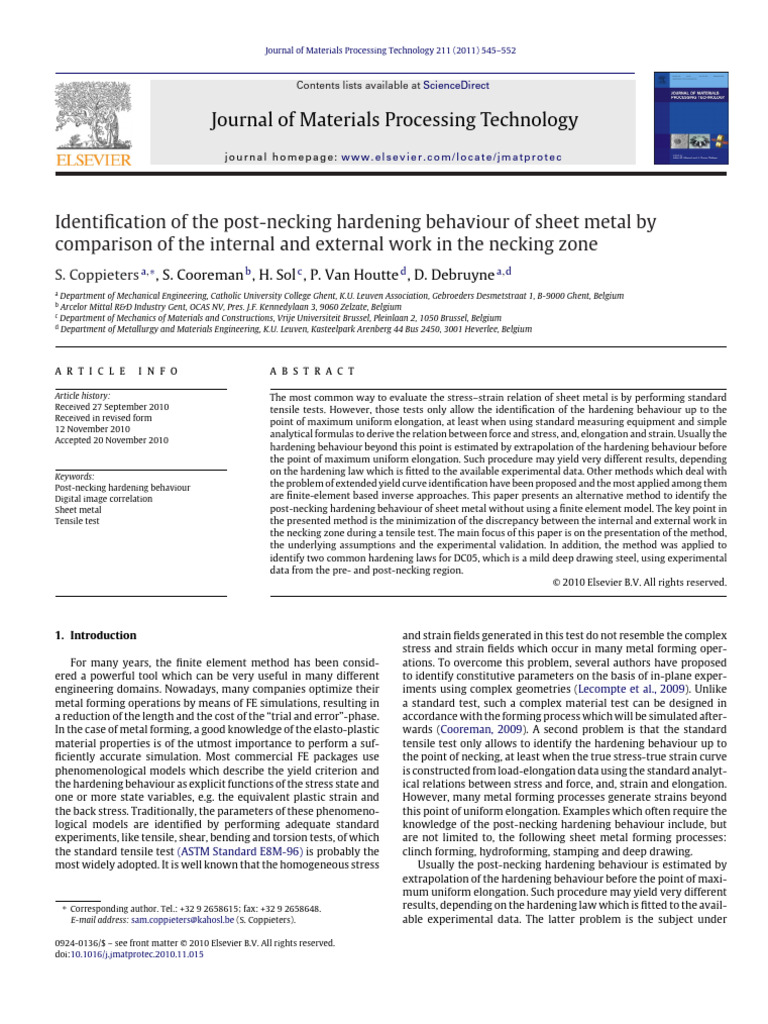 2011 Identification of The Post-Necking Hardening Behaviour of Sheet ...