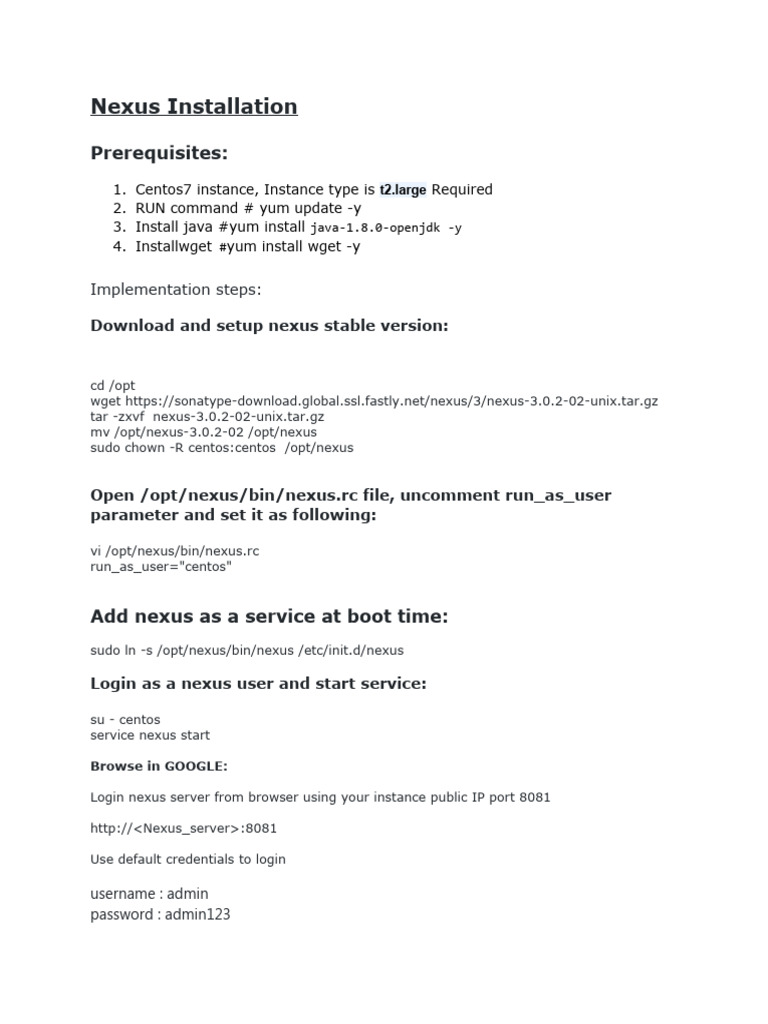 Nexus Steps 1 Pdf Software Repository Computer Architecture