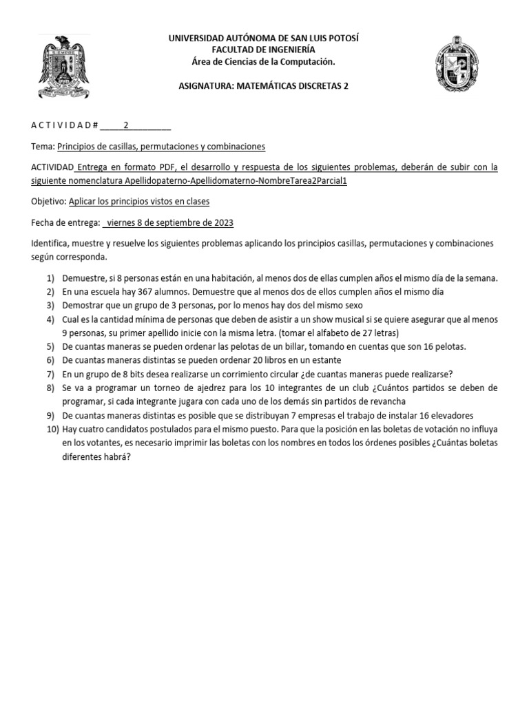 2da Tarea 1er Parcial MD2 | PDF