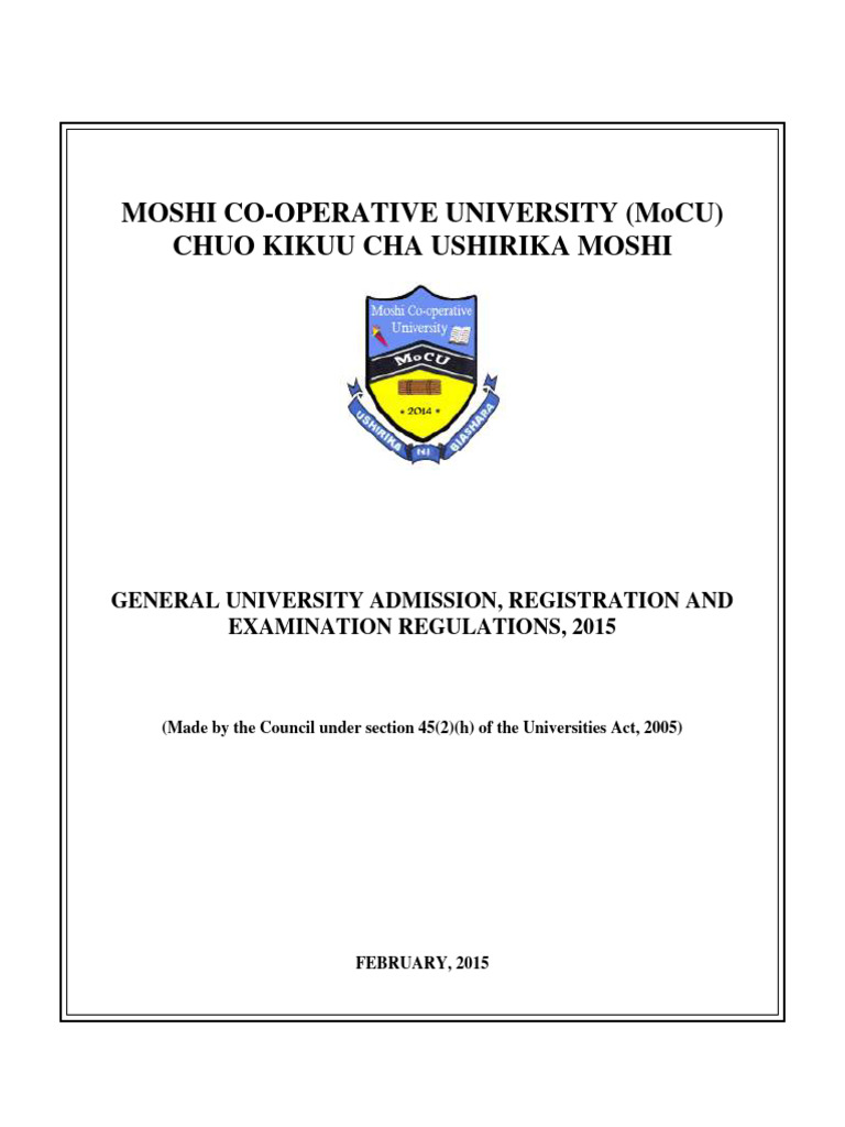 Mocu Examination Regulations | Download Free PDF | Academic Degree ...