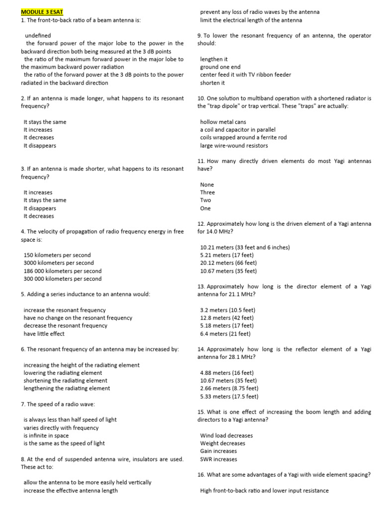 Module 3 Esat | PDF | Antenna (Radio) | Frequency Modulation