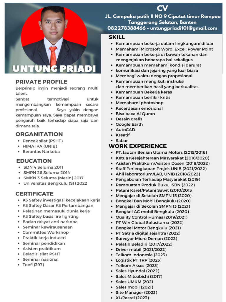 CV Untung Priadi | PDF