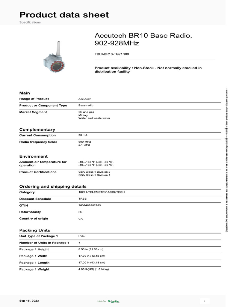 Accutech Wireless Sensor Networks - TBUABR10-TG21N00 | PDF | Waste