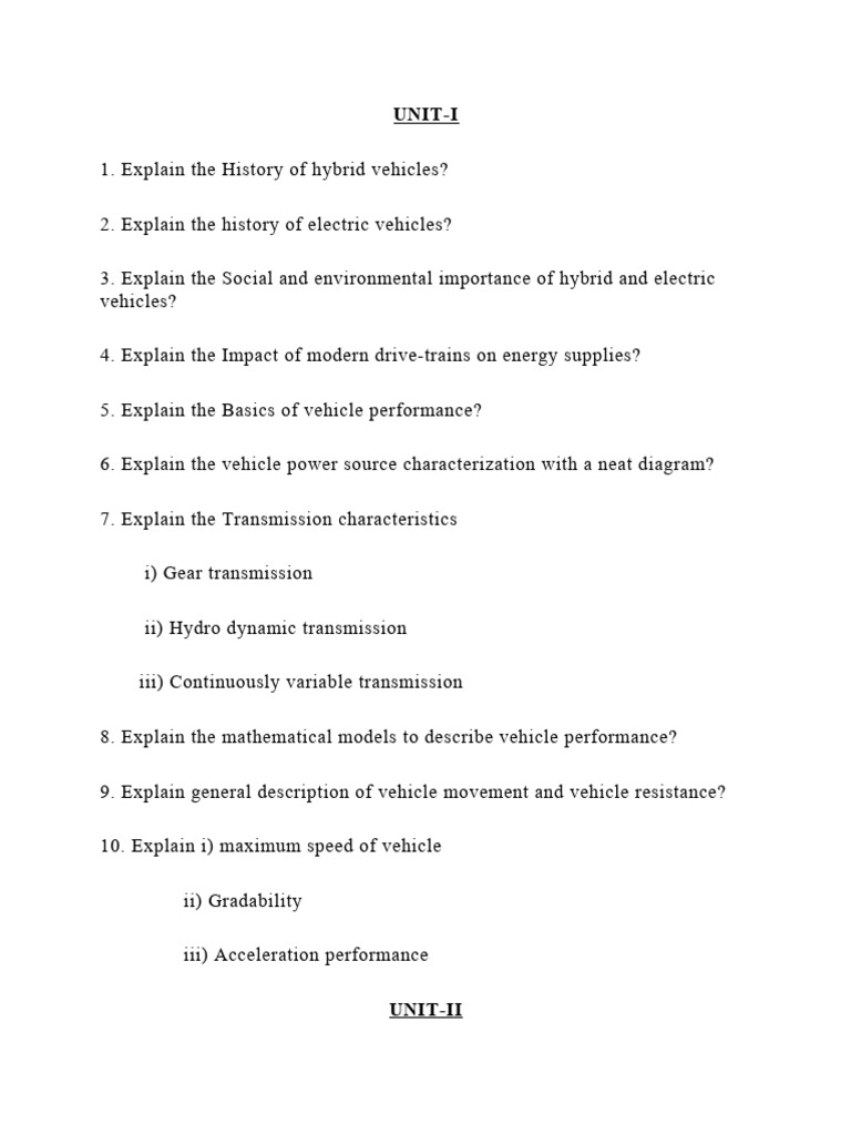 Electric Vehicles QP | Download Free PDF | Electric Motor | Hybrid Vehicle