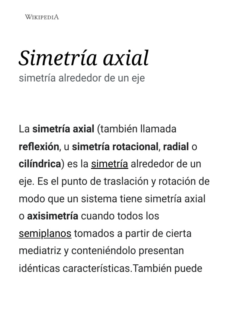 Simetría Axial - Wikipedia, La Enciclopedia Libre | PDF | Geometría ...