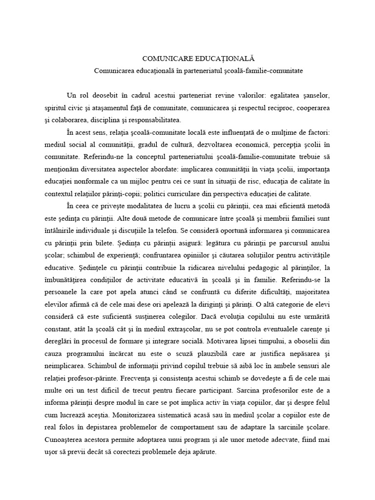 Comunicare Educ. | PDF