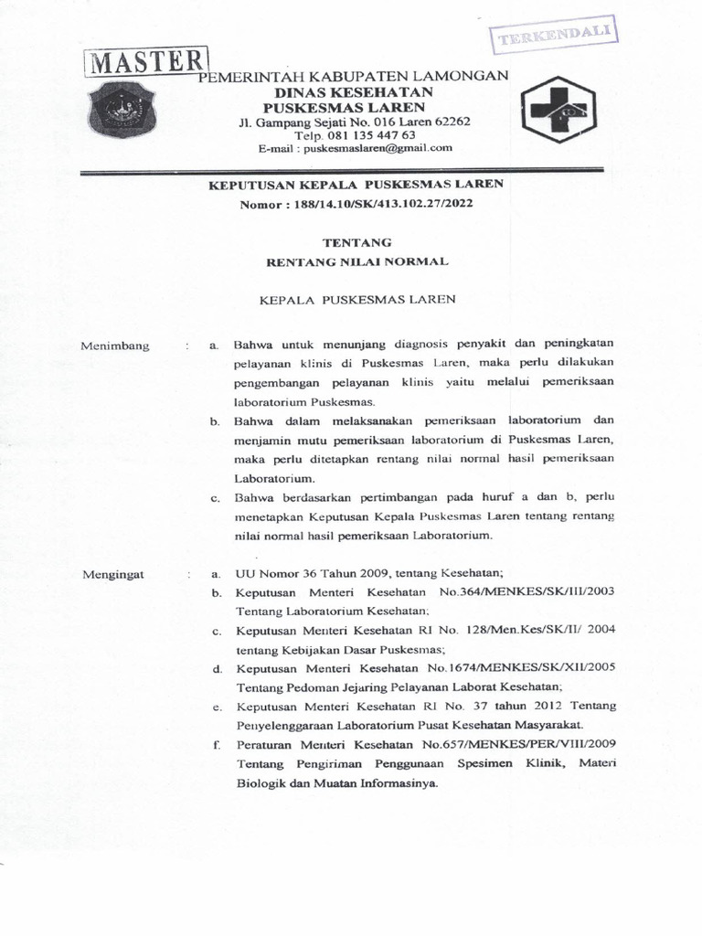 SK Rentang Nilai Normal | PDF SK Rentang Nilai Normal | PDF