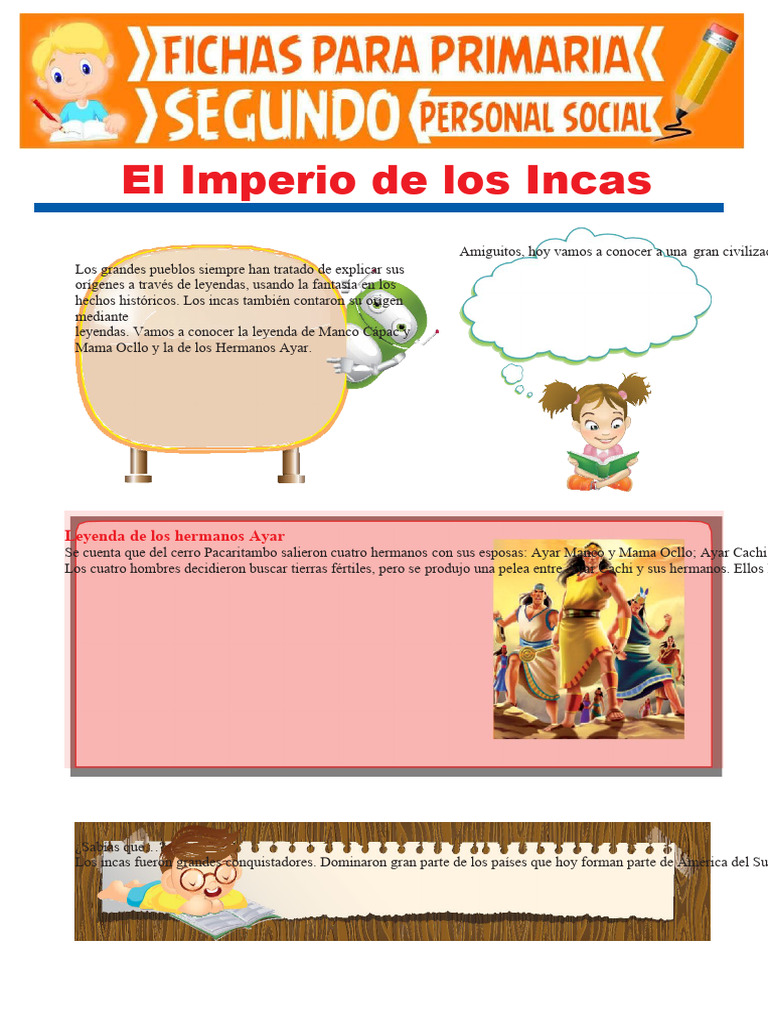 El Imperio de Los Incas para Segundo Grado de Primaria - Compressed | PDF | Imperio Inca