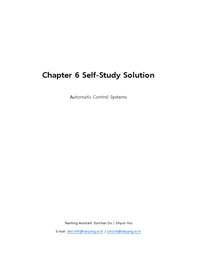 Chapter 6 Self-Study (Solution) 2023 | PDF