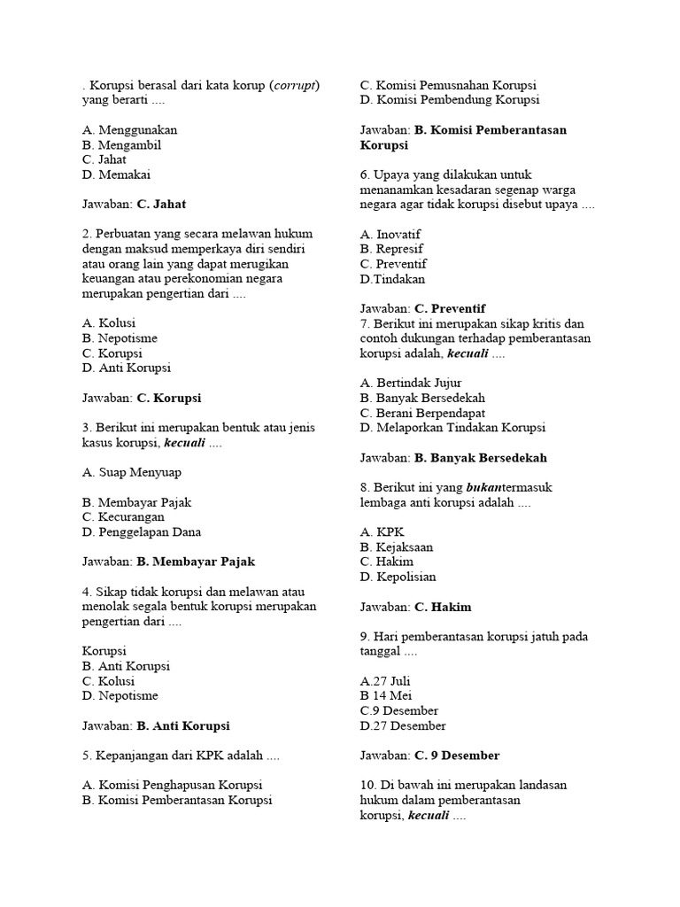 Soal PAK Kelas 8 | PDF