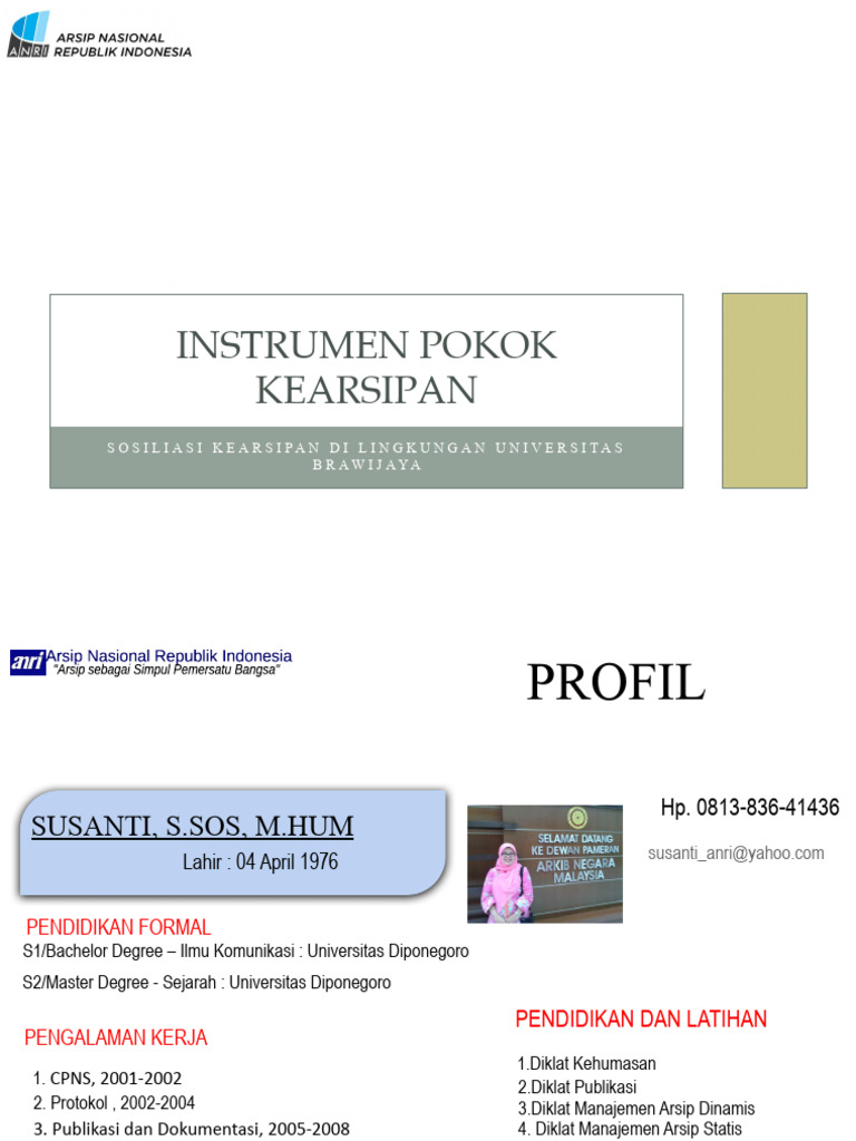Instrumen Kearsipan untuk Pemeliharaan | PDF