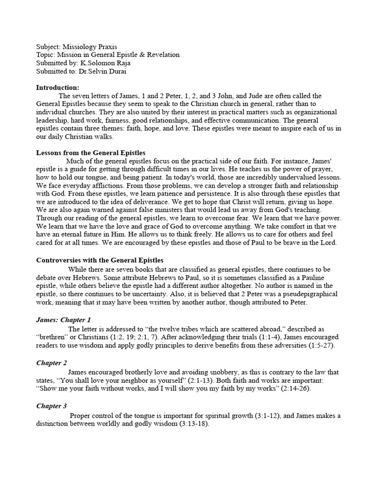 General Epistle and Revelation | PDF | Jesus | Revelation