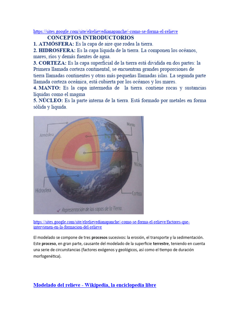 Formación y Modelado del Relieve Terrestre | PDF | Terreno | Geomorfología