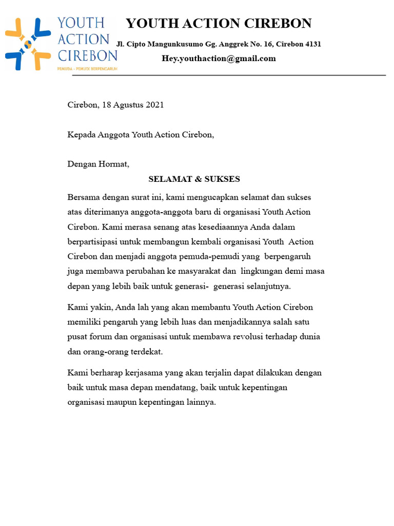 Contoh proposal organisasi | PDF