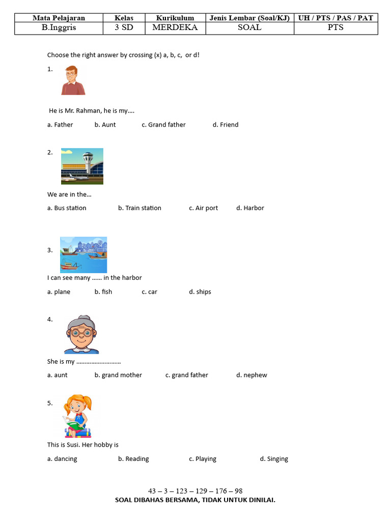 (Merdeka) Bahasa Inggris Kelas 3 | PDF | Consumer Goods | Human Appearance