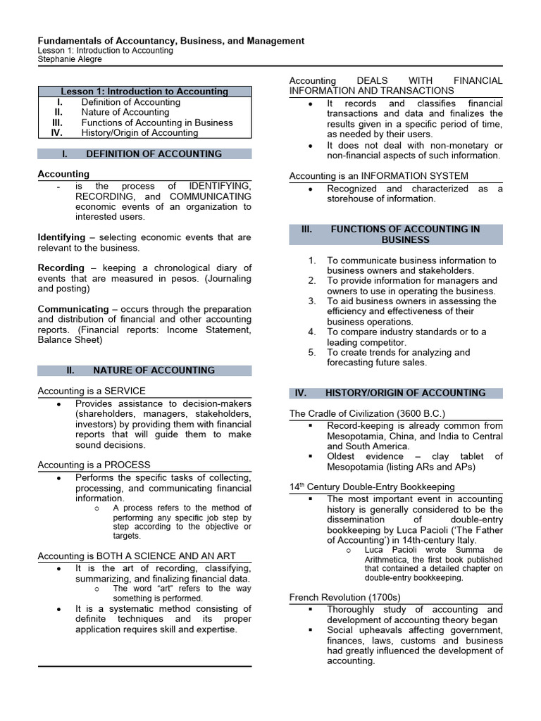 Basic Accounting | PDF | Accounting | Accountant