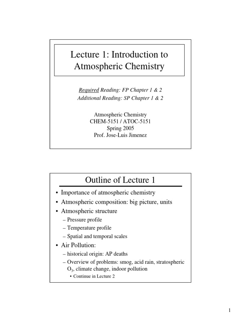 Introduction To Atmospheric Chemistry | PDF | Atmosphere | Atmosphere Of Earth