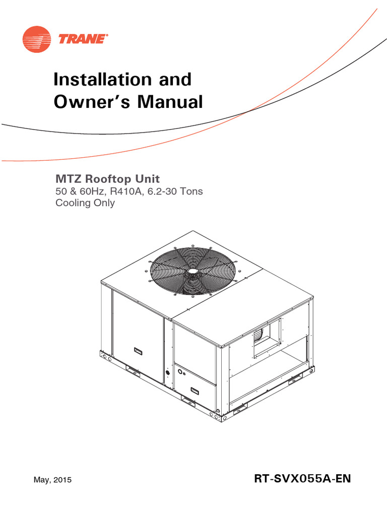 36 Iom Mtz Package Units Pdf Duct Flow Air Conditioning