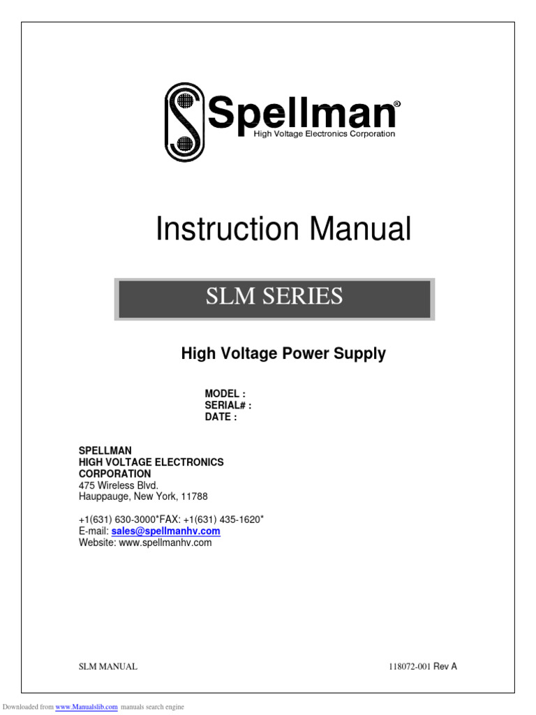 Instruction Manual: SLM Series | PDF | Computer Engineering ...