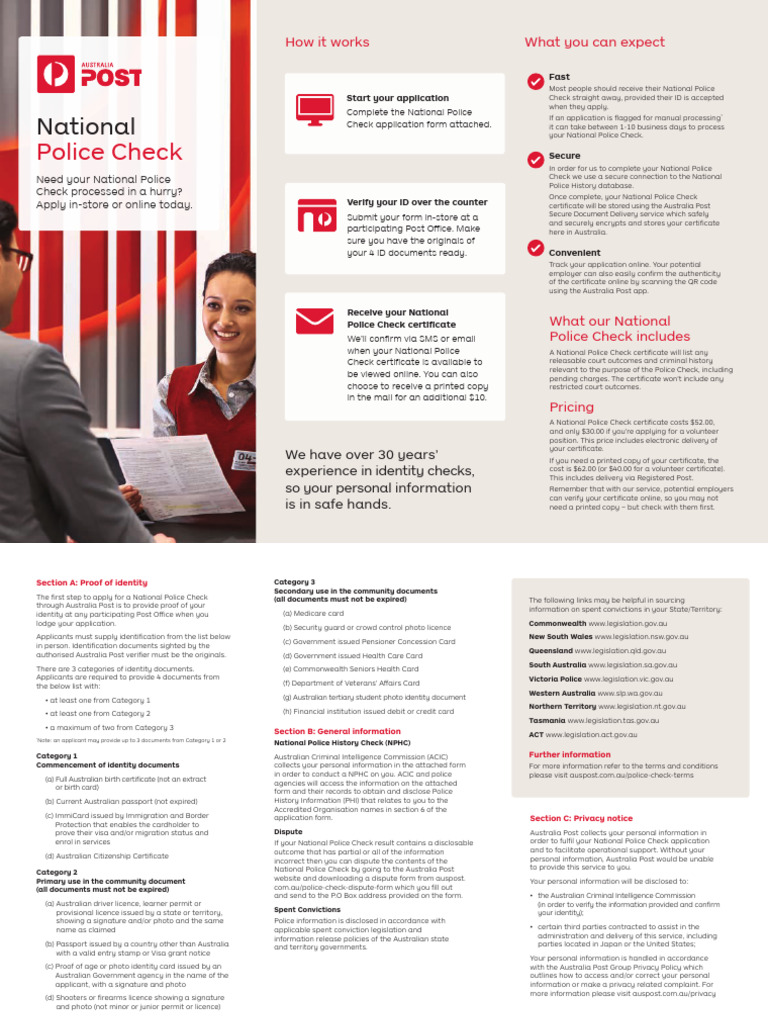 National Police Check Application Form | Download Free PDF | Identity ...