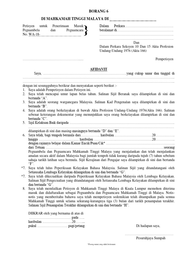 Borang-6 CHAMBERING | PDF