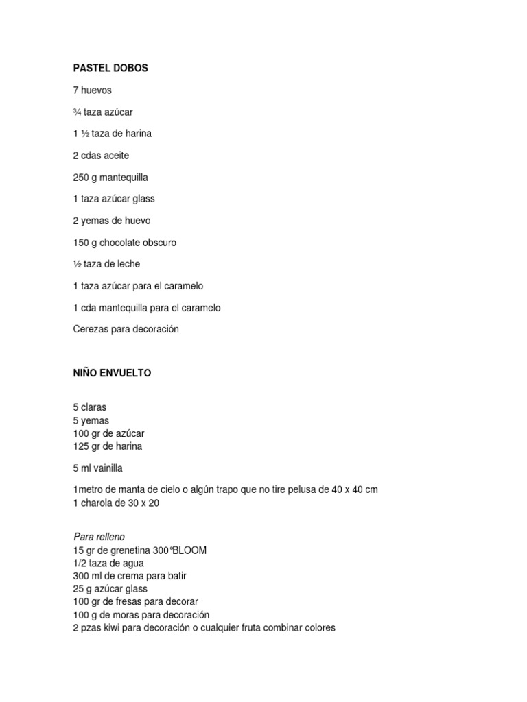 Recetas de Pasteles y Decoración | PDF