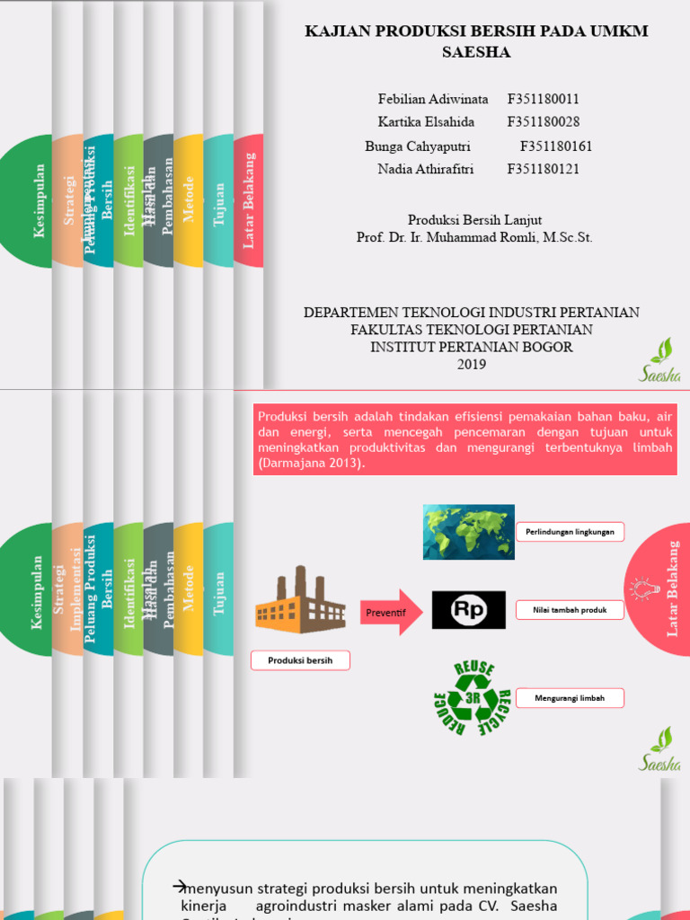 Strategi Produksi Bersih untuk Saesha | PDF