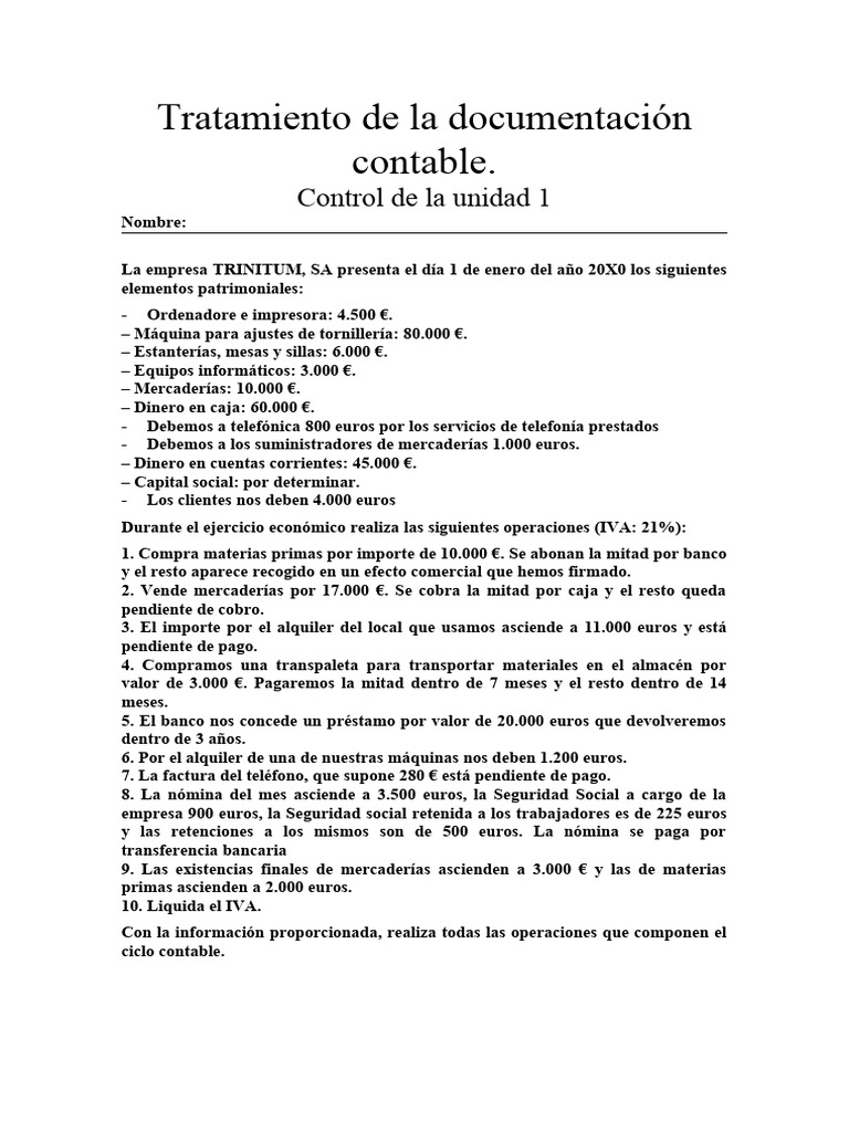 Ciclo Contable y Balance Trinitum SA | PDF | Contabilidad | Economias