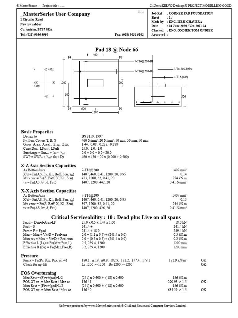 Corner Pad Foundation | PDF