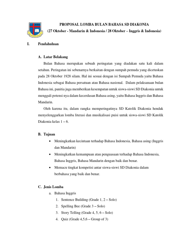 Proposal Lomba Bulan Bahasa | PDF