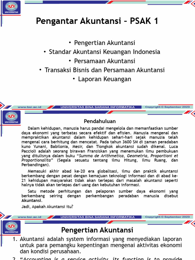 Pengantar Akuntansi - PSAK 1 | PDF