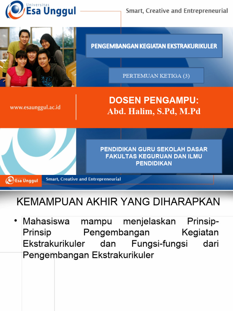 UEU Pengembangan Program Ekstra Kurikuler Pertemuan 3 | PDF