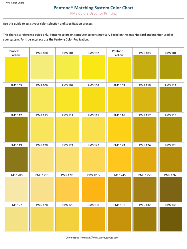PMS Color Chart | PDF | Visual Perception | Communication Design