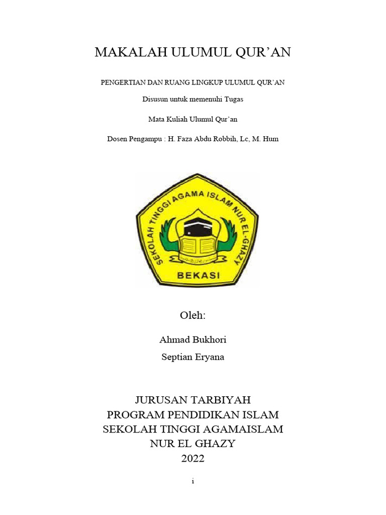 Makalah Ulumul Quran | PDF | Agama & Spiritualitas