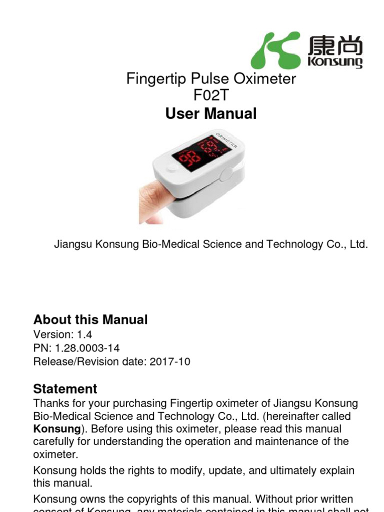 User Manual Oximeter | PDF | Clinical Medicine | Medical Specialties
