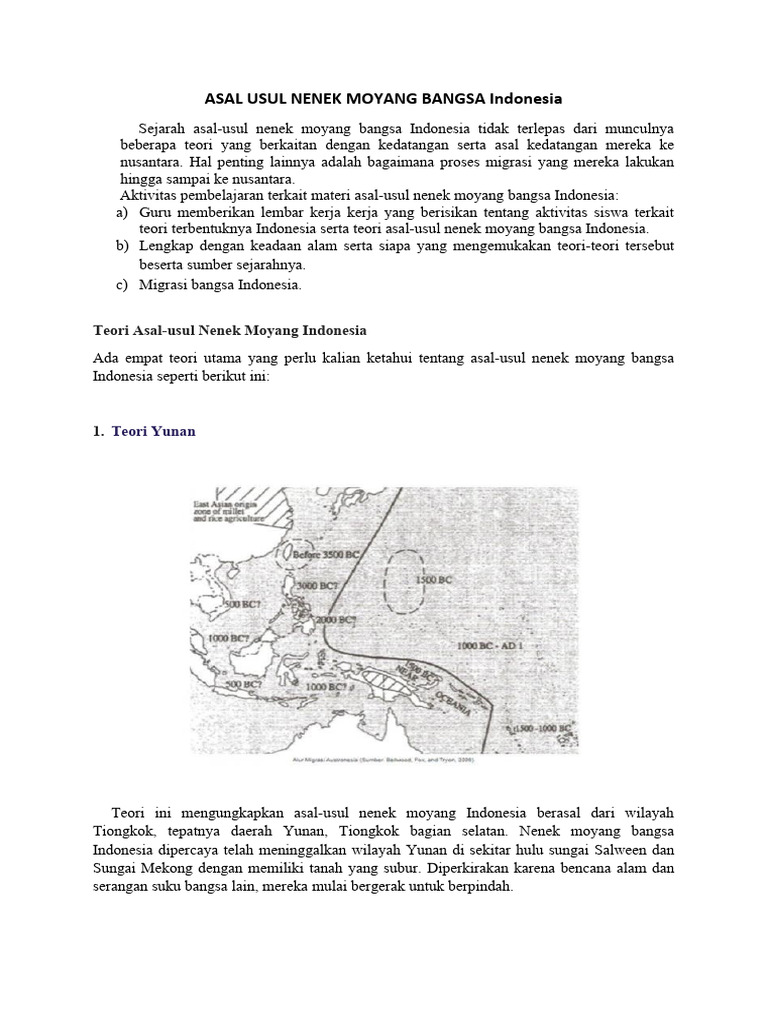 ASAL USUL NENEK MOYANG BANGSA iNDONESIA | PDF