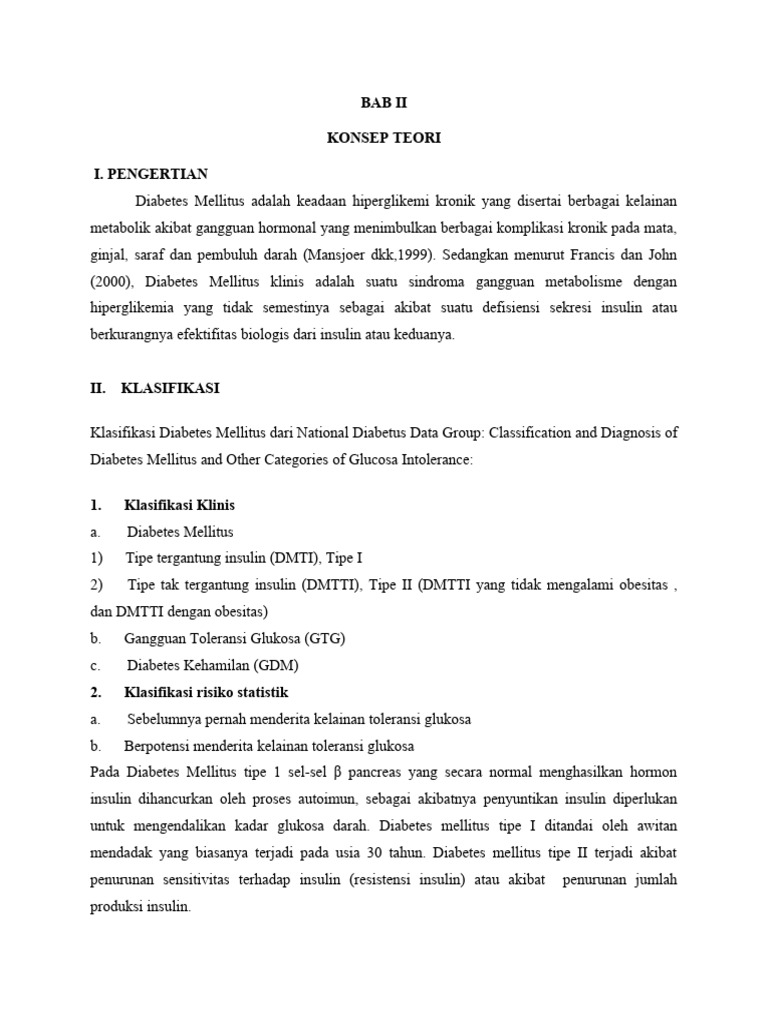 Asuhan Keperawatan Diabetes Melitus Dengan Nanda | PDF