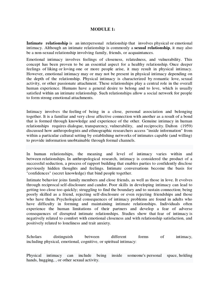 Understanding Intimate Relationships | PDF | Intimate Relationships | Gender Role