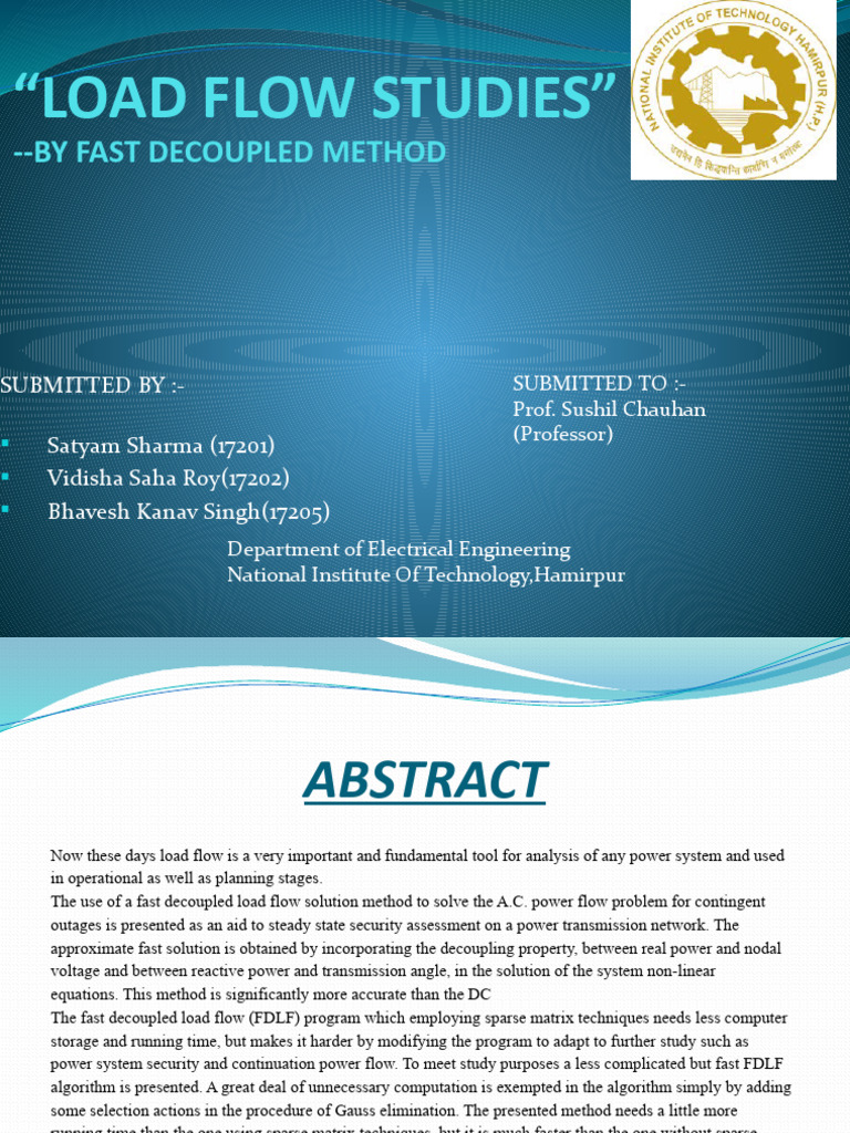 Fast Decoupled Load Flow Analysis | PDF | Electrical Engineering | Electricity