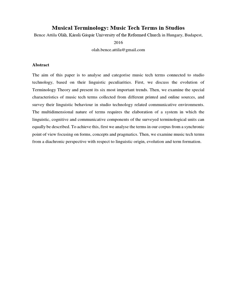 Musical Terminology Music Tech Terms in | PDF | Concept | Linguistics